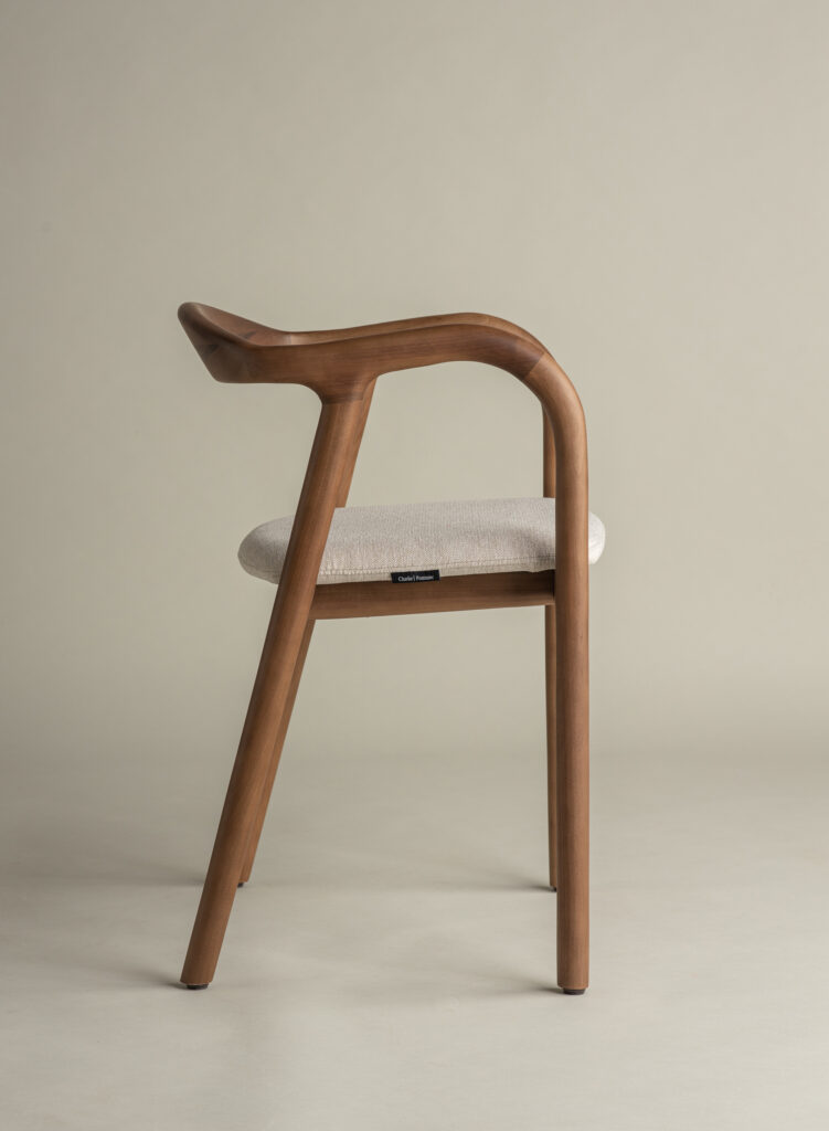 Mosso chair, skillfully crafted from solid wood by Charlie Pommier.
